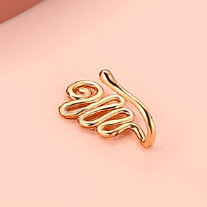 HMOOY 9Pcs Fake Nose Rings, Gold African Nose Cuff Non Piercing Clip On Nose Ring Nose Clip Nose Ring Fake Nose Ring Cuff Nose Clip Jewelry for Women Men (Gold)