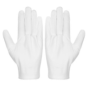 Cotton Gloves, Selizo 3 Pairs White Cotton Gloves Gloves for Women Men Eczema Dry Hands Moisturizing Serving Archival Cleaning Jewelry Silver Inspection