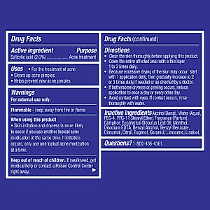 Noxzema Ultimate Clear Face Pads Clears & Prevents Acne Anti-Blemish Made with Over 60% Alcohol 90 Count, Pack of 6