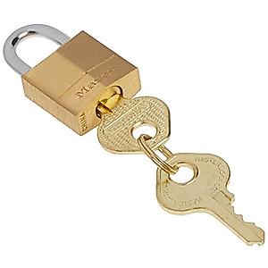 Master Lock Padlock, Solid Brass Lock, 3/4 in. Wide, 120Q (Pack of 4-Keyed Alike)