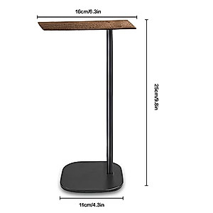 Gvoears Upgraded Headphone Stand, Walnut Wood Headphone Stand Headset Holder for Desk, Support Dual Headsets Suspension, Aluminum Alloy Support Rod Hanger, Dual Headphones Stand with Great Stablity