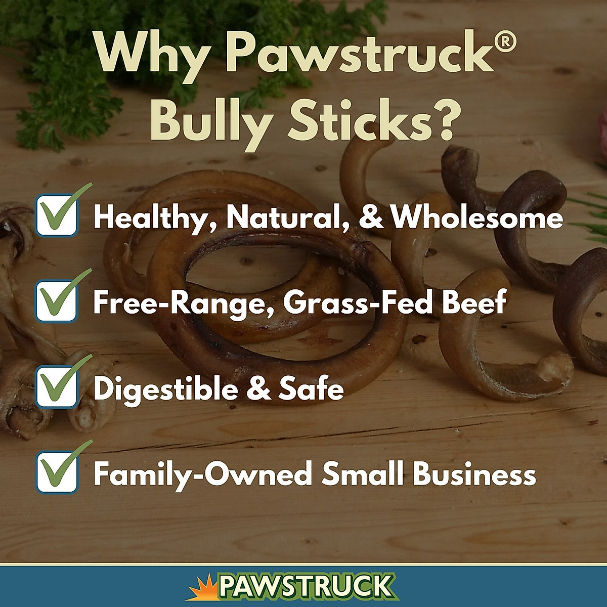 Pawstruck All-Natural 6" Bully Stick Springs for Dogs - Fun Challenging Rawhide Free 100% Beef Single Ingredient Chew Treat Bones - Fully Digestible Low Odor - 10 Pack - Packaging May Vary