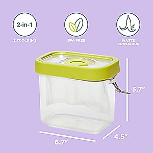 Chef'n Fresh fruit and veggie storage container with bag, size small, Avocado