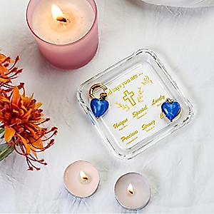 ERWEI Ring Dish with Bible Verse Prayers Christian Gifts for Women Inspirational Gifts for Her Crystal Jewelry Tray God Says You Are Trinket Dish Religious Gifts for Mother Sister Friends