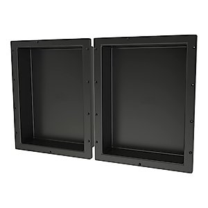 Redi Niche Double Niche Recessed Shower Shelf- Black, Two Inner Shelves, 32-Inch Width x 20-Inch Height x 4-Inch Depth