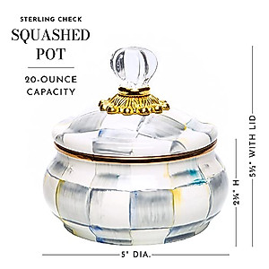 MACKENZIE-CHILDS Sterling Check Squashed Pot, Cute Tea Storage, Flour or Sugar Container