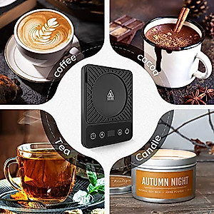 PAL&SAM Cup & Mug Coffee Warmer for Desk, Electric Beverage & Candle Warmer with Auto Off, Smart Kitchen Gadget for Heating Coffee, Hot Chocolate, Tea, and Milk (Cup Excluded, Black)