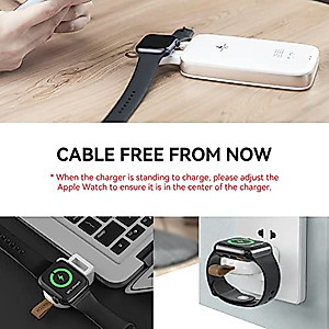 NEWDERY for Apple Watch Wireless Charger 2 Pack, iWatch Portable USB Car Magnetic Charger, Travel Cordless Charger with Light Weight Quick Charging for Apple Watch Ultra 8/7/SE/6/5/4/3/2/1 (White)