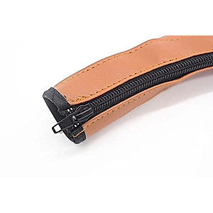 MINILUJIA Removable Zipper PU Leather Bumper Handlebar Sleeve for Baby Stroller Dust-Proof Cover Armrest Bumper Protect Case Specifical for Babyzen yoyo (Brown)