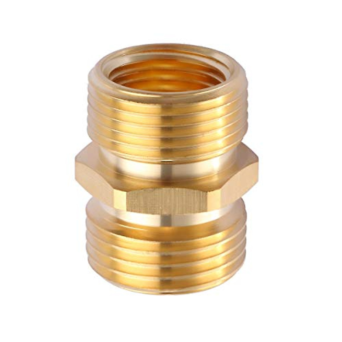 LitOrange (2 Pack Lead-Free Brass Garden Hose to Pipe NPT Fitting Connect, Green Thumb Quick Swivel Connector Adapter,Double Male Thread Size GHT 3/4" x 3/4 NPT Male Inch or 1/2" NPT Female