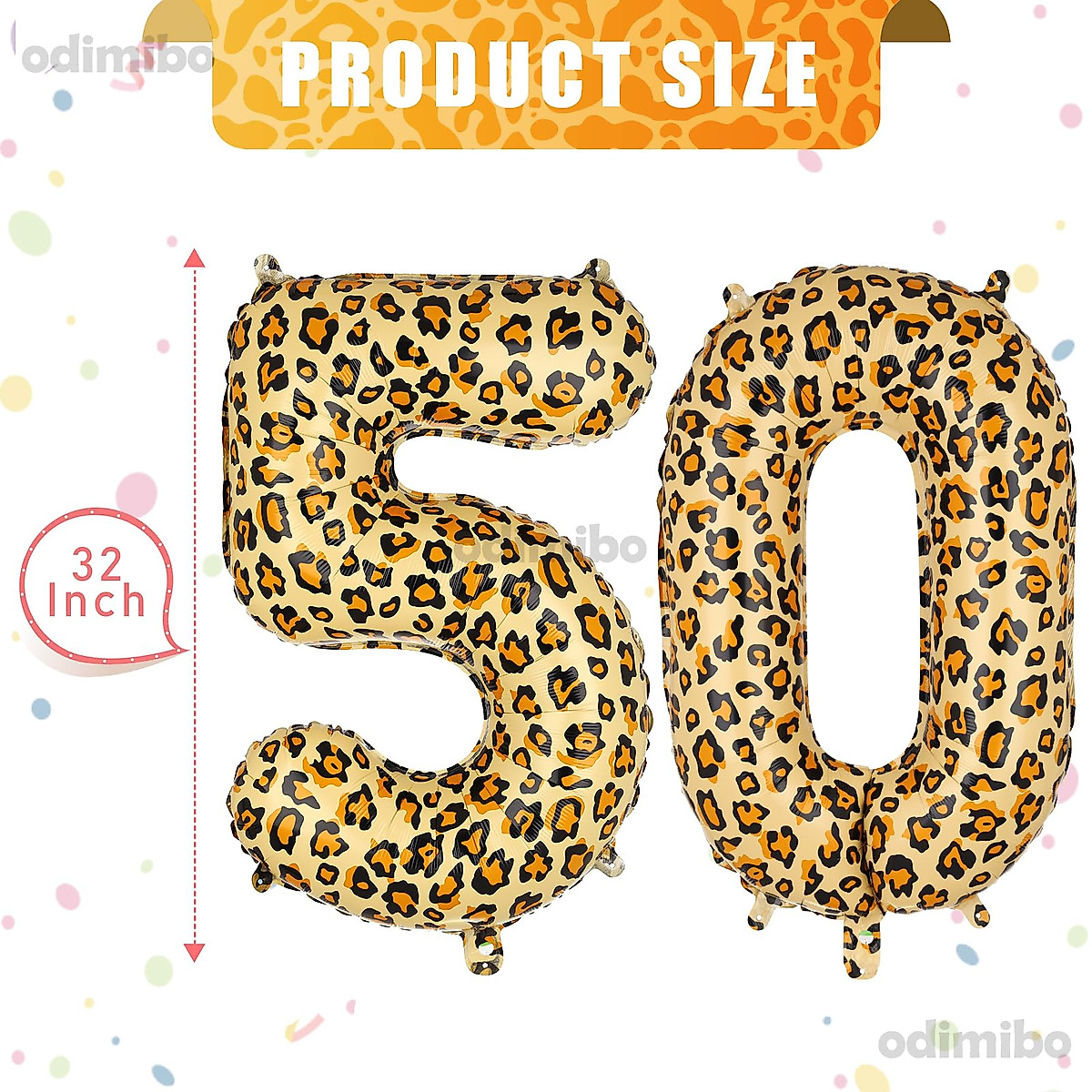 Leopard Print Number 50 Balloons Birthday Party Decorations Cheetah Theme Large Foil Mylar Helium 50th Balloon Big Birthday Party Supplies