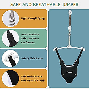 RAGOZONERY 2 in 1 Baby Jumper with Toddler Swing, Baby Jumpers and Bouncers,Indoor Outdoor Toddler Swing Set, Cotton, White