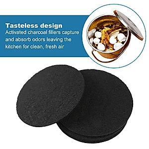 KingBra 6Pcs 6.5 Inch Charcoal Filters for Kitchen Compost Bin, Replacement Activated Carbon Filters for Countertop Compost Pail Home Bucket Refill Sets, Round