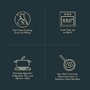 Caraway Nonstick Ceramic Dutch Oven Pot with Lid (6.5 qt, 10.5") - Non Toxic, PTFE & PFOA Free - Oven Safe & Compatible with All Stovetops (Gas, Electric & Induction) - Gray