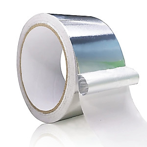 Premium Aluminum Foil Tape, Silver Duct Tape Heavy Duty, Metal, Heat Resistant, Waterproof, High Temperature Sealing Adhesive Tape for Ductwork Dryer Vent HVAC Insulation (2in x 65ft x 3.9mil, 1 Roll)