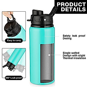 10 Pieces Aluminum Water Bottle 20 oz Leak Proof Aluminum Reusable Bottles Lightweight Portable Sports Water Bottle Bike Water Bottles Snap Lid Metal Water Bottle for Travel (Multiple Colors)