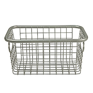 Spectrum Diversified Avery Small Bin for Storage and Organization Basket, 1 Count (Pack of 1), Nickel