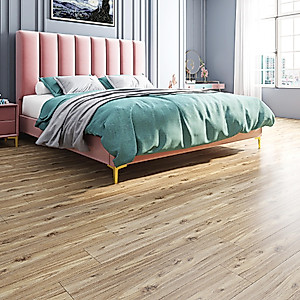 Livelynine 16-Tiles 6X36 Vinyl Flooring Peel and Stick Floor Tile Natural Wood Look Planks Laminate Flooring Waterproof Vinyl Plank Flooring for Bathroom Kitchen Bedroom Stick on Floor Tiles Stickers