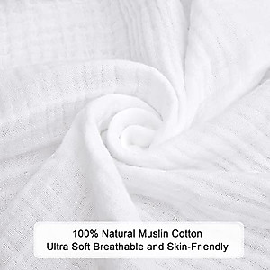 PHF 100% Cotton Muslin Blanket King Size 108" x 90", Lightweight and Breathable Blanket for All Season, Ultra Soft Blanket Layer for Couch Bed Sofa, Elegant Home Decoration White