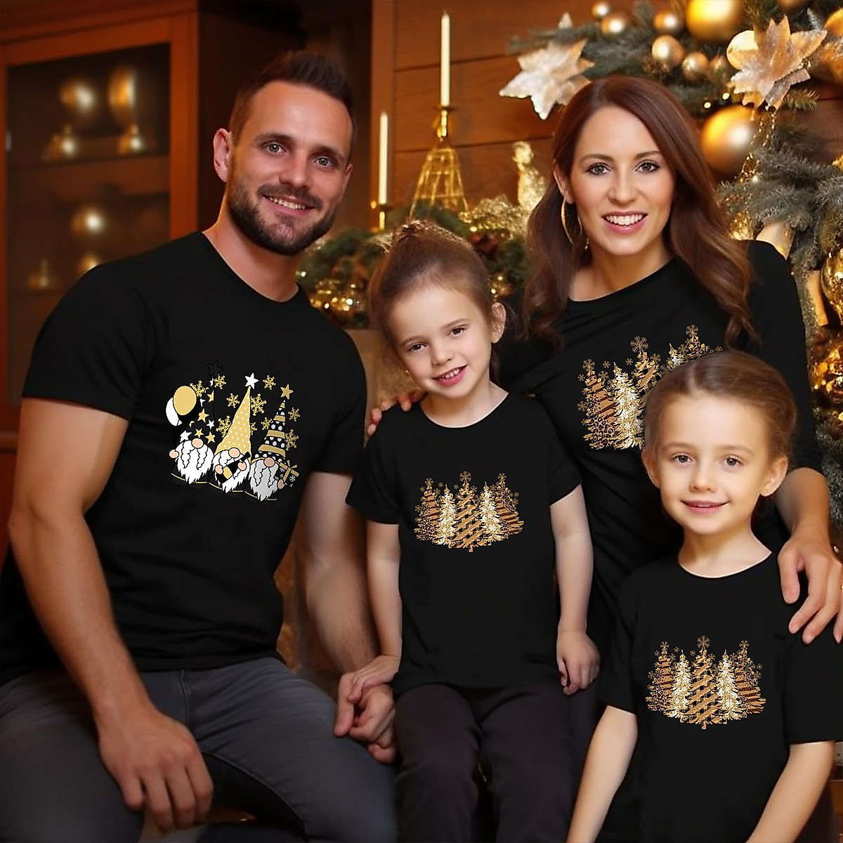 Christmas Transfer for T-shirts, 18 Pcs Gold Iron on Decals Stickers Heat Transfer Decal Santa Claus Snow Patches for Clothing Hat Pillow Backpack DIY Craft Supplies