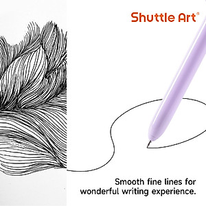 Retractable Pastel Gel Ink Pens, Shuttle Art 11 Pack Black Ink Pens, Cute Pens 0.5mm Fine Point for Writing Journaling Taking Notes School Office Home