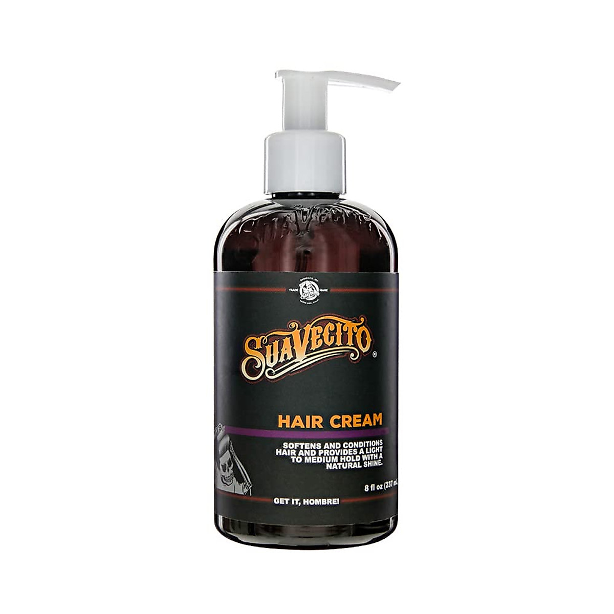Suavecito Hair Cream Pump Bottle Medium Shine All Day Light Hold (8 oz)