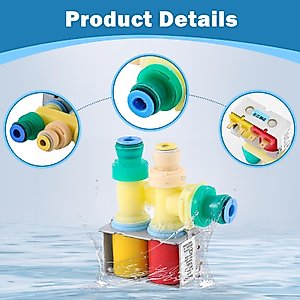 WPW10238100 W10238100 & WPW10341320 W10341320 Combination Refrigerator Water Inlet Valve Compatible with Whirlpool, Kenmore, Kitchen-Aid