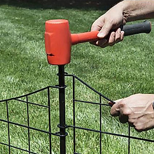 Zippity Outdoor Products WF29006 39in H No Dig Decorative Metal Garden Fence For Pet, Easy Install Dog Fence For Yard, Wire Garden Border, (5 Panels, Black)