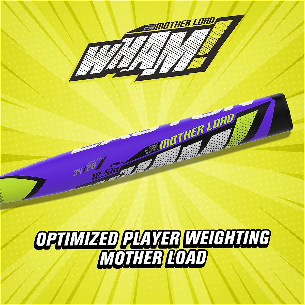 Easton Wham Slowpitch Softball Bat, Motherloaded, 12.5 in Barrel, USSSA, ISA & NSA, 34in x 28oz