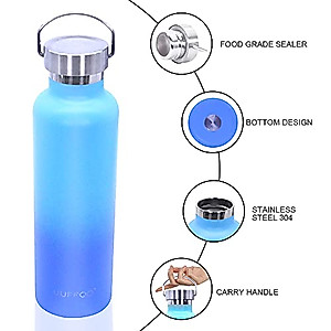 Stainless Steel Vacuum Flask, 750ML/25 oz Double Wall Vacuum Insulated Water Bottle, Portable Travel Vacuum Flask for Outdoor Sports Travel and Office.(Blue）