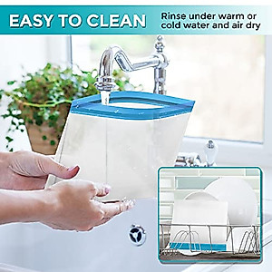 Reusable Food Storage Bags, 4 Pack BPA Free Food Grade Reusable Stand Up Bags, 2 Reusable Gallon Bags, 2 Reusable Freezer Bags, Leakproof Reusable Bags Silicone