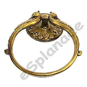 Esplanade 7.5" Inches - Brass Hand Towel Hanger Holder | Hand Towel Hanger Holder | Towel Holder for Bathroom in Twin Peacock Design