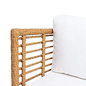 Christopher Knight Home 315003 Nic Outdoor Club Chair, Metal, White + Light Brown + Black