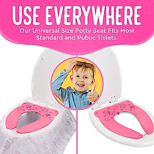 Cadily Princess Foldable Potty Training Seat. Travel Potty Seat for Toddlers. Portable Potty Seat for Toddler Travel. Baby Potty Training Toilet Seat. Kids Toilet Seat Travel Potty.Toddler Toilet Seat