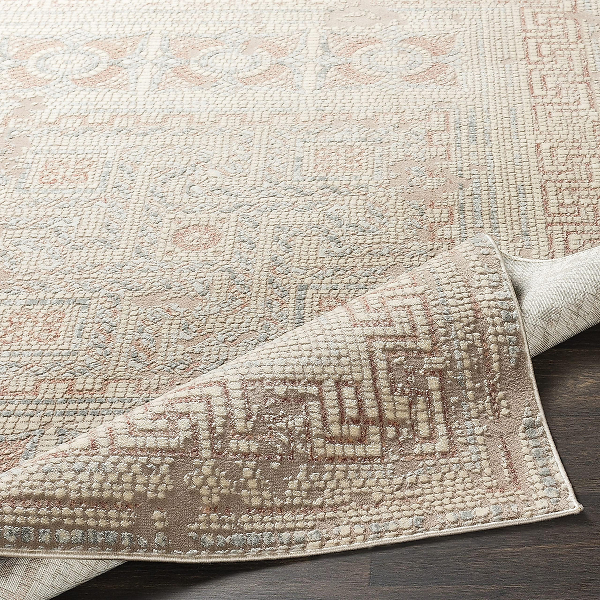 Mark&Day Area Rugs, 5x7 Herblay Global Rose Area Rug, Camel Beige Grey Carpet for Living Room, Bedroom or Kitchen (5'1" x 7'3")