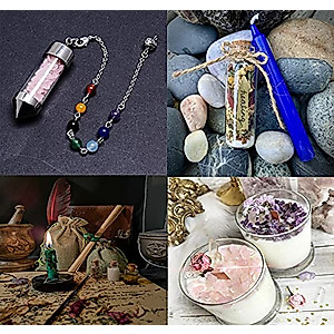 Witchcraft Supplies Kit for Wiccan Spells 69 Packs of Dried Herbs Healing Crystals and Colored Magic Spiritual Candles Parchments for Beginners Experienced Witches Pagan Spell Witchy Gifts Altar