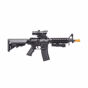 350 FPS Heavy Version M4 Airsoft ABS Plastic Spring Rifle w/Flashlight and Red Dot Sight (Color: Black)