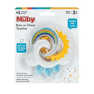 Nuby Cloud Teether with Sun and Silicone Rain Links : 3+ Months