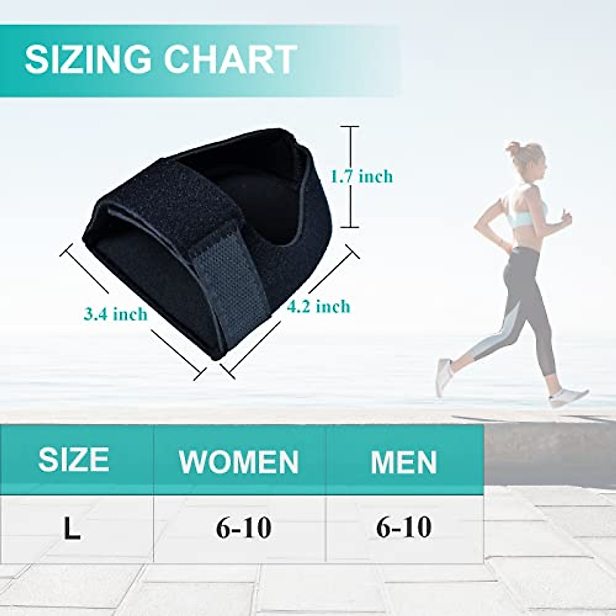 Plantar Fasciitis Heel Cups, Heel Cups for Heel Pain(4PCS), Heel Protectors for Plantar Fasciitis Relief, Adjustable Heel Pads for Heel Pain Relief, Achilles Tendinitis, Heel Spur (Black, L Size)