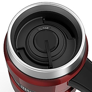 THERMOS Stainless King Vacuum-Insulated Travel Mug, 16 Ounce, Cranberry