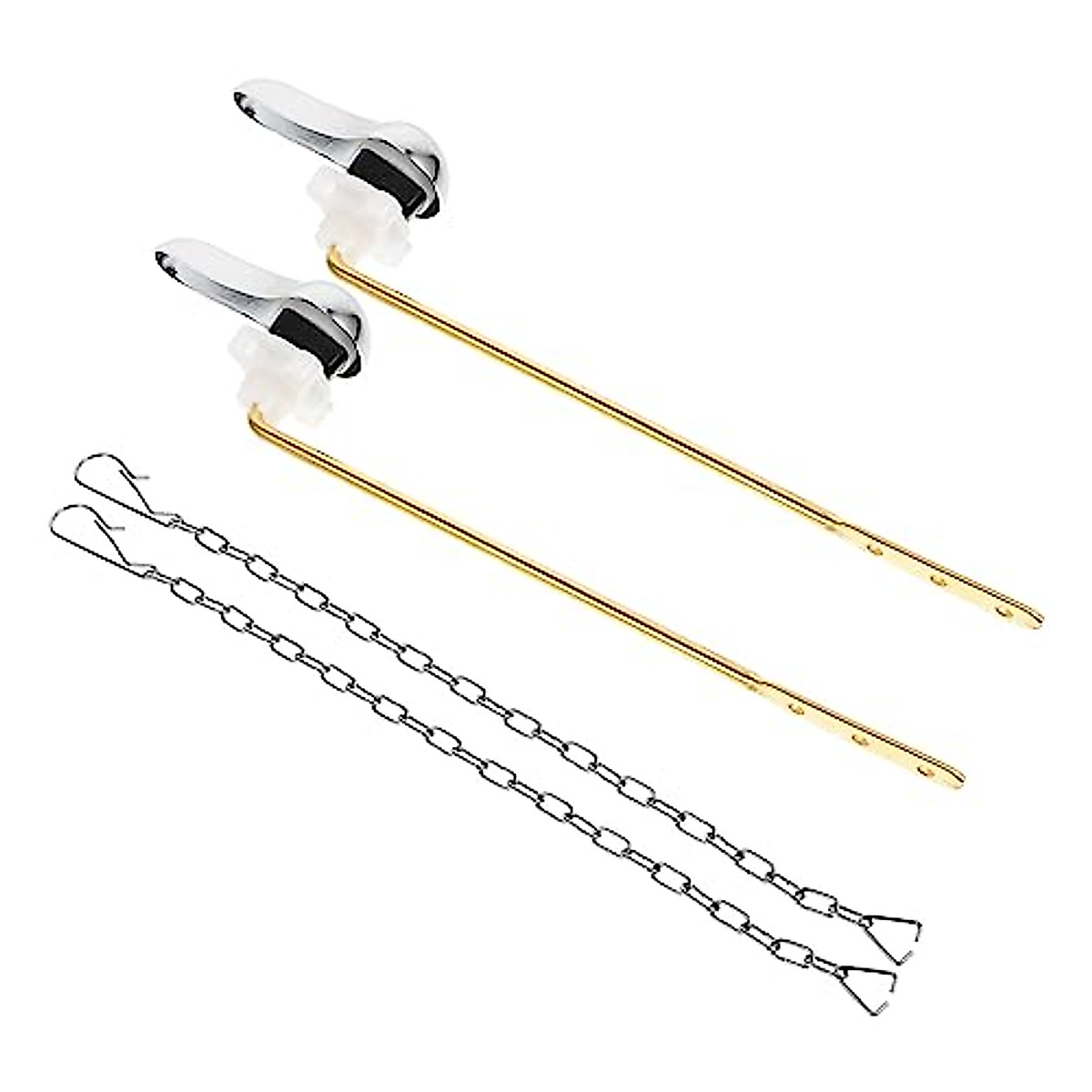 DOITOOL Toilet Accessories 6 Sets Toilet Handles Lever and Flapper Chains Flapper Chain Toilet Flush Tank Lever Metal Toilet Drain Valve Toilet Tank Handle Lever