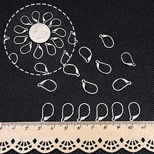 TOAOB 16pcs 925 Sterling Silver Leverback Earring Hooks Hypoallergenic Interchangeable Dangle Ear Wire 10x16mm Leverback Earring Findings for Jewelry Making