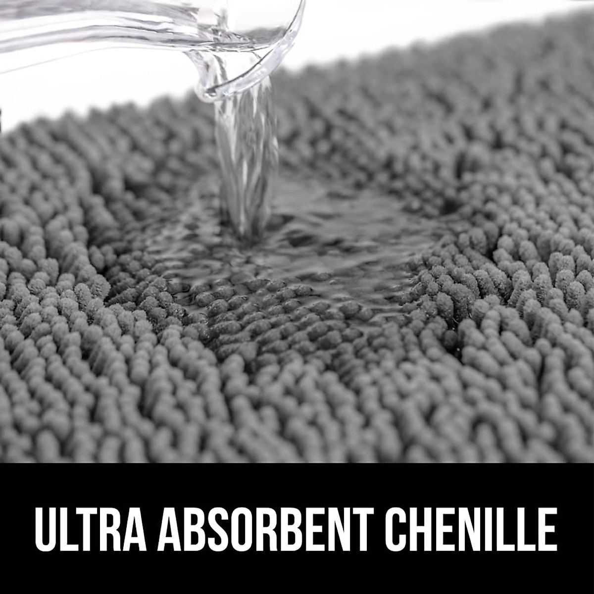 Gorilla Grip Bath Rug and Area Rug Set, Bath Rug Size 24 x 17 in, Shaggy Machine Washable Mats, Area Rug Set Size 22 x 19 x 15 in and 30x20, Absorbent Washable Mats, Both in Gray, 2 Item Bundle