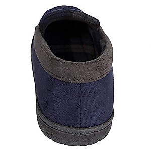 Hanes Men's Moccasin Slipper House Shoe With Indoor Outdoor Memory Foam Sole Fresh Iq Odor Protection, Navy, Large