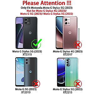 for Moto G Stylus 5G 2023 Case with [2 Packs] Tempered Glass Screen Protector, [Military-Grade] Rugged Full Body Shockproof Phone Cover with Kickstand for Motorola Moto G Stylus 5G 2023, Oliver Green