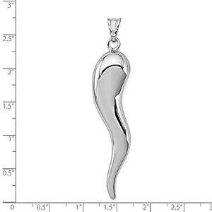 Auriga Fine Jewelry Sterling Silver Rhodium-plated Italian Horn Pendant Gift for Women