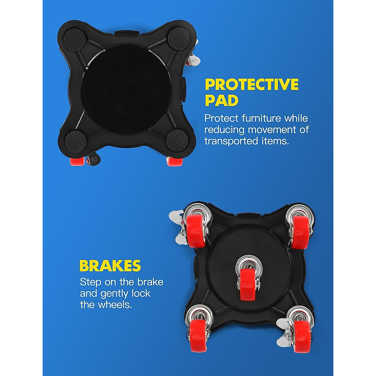 AIDCARRY Furniture Dolly, Heavy Duty Furniture Movers with 5 Wheels