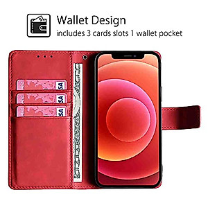 CYR-Guard Phone Cover Wallet Folio Case for Oppo REALME 7 PRO, Premium PU Leather Slim Fit Cover for REALME 7 PRO, Unique Design, Red