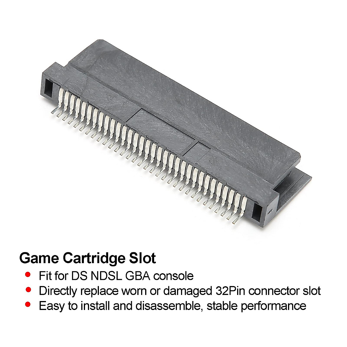 ASHATA 32Pin Game Cartridge Slot for DS NDSL GBA Console, 32Pin Replacement Connector Cartridge Slot Cartridge Card Reader Slot Repair Accessory Part for DS NDSL GBA