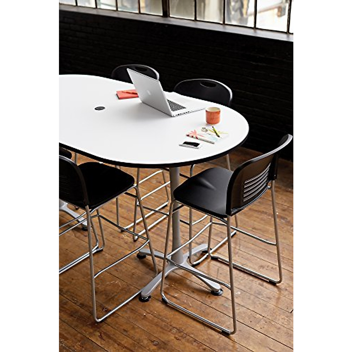 Safco Products Vy Bistro Height Sled Base Chair, Black